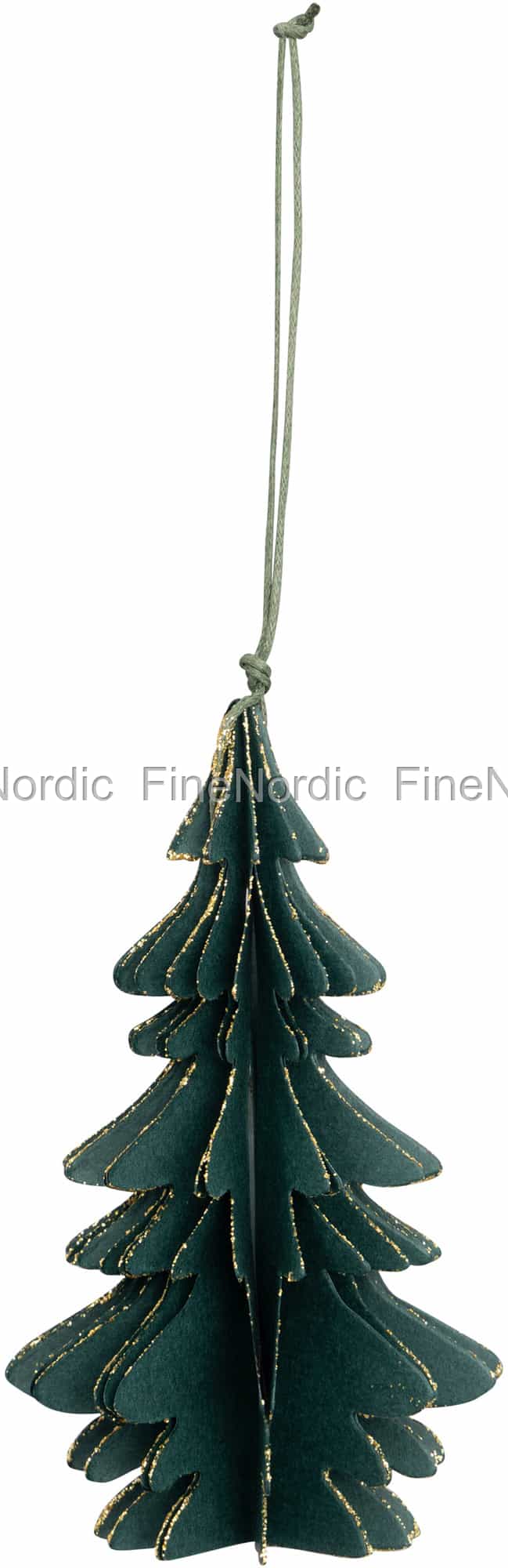 GreenGate Christmas Tree Green Paper with Gold for Hanging