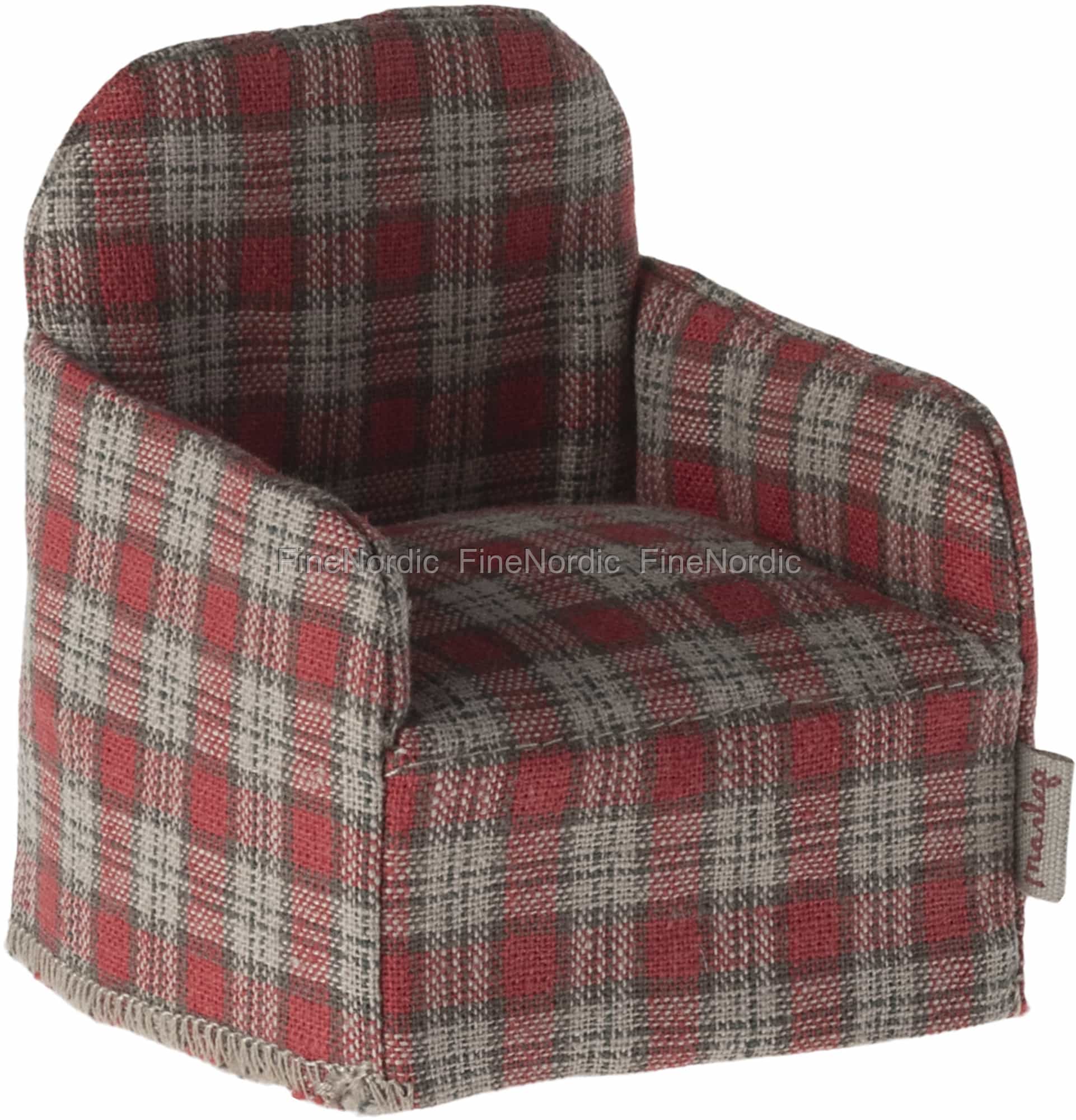 Maileg Miniature Chair for Mouse - Red Checker