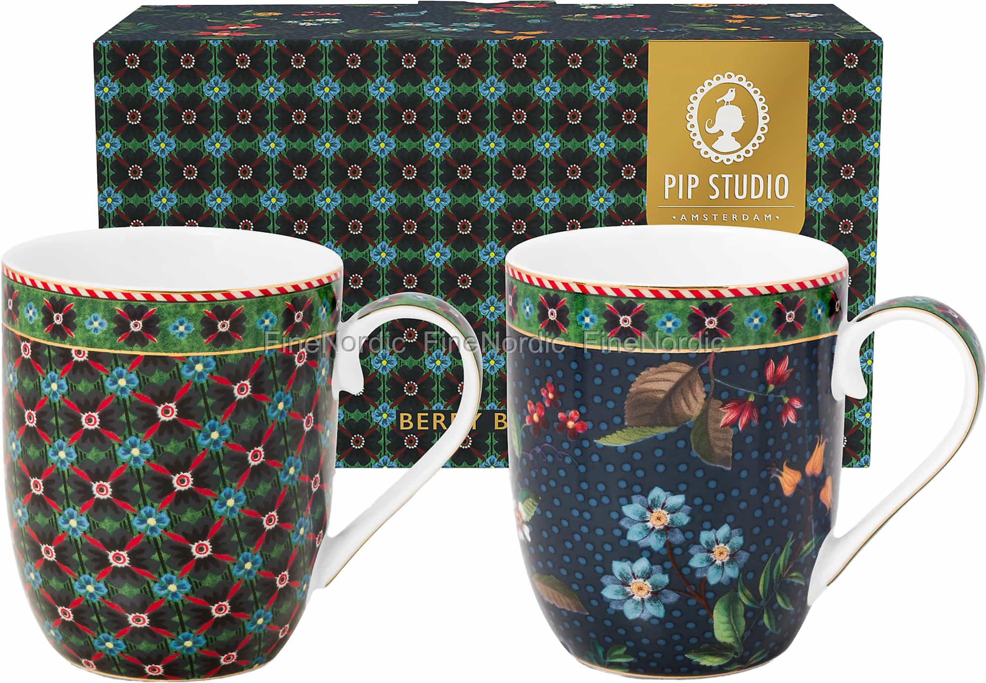 Pip Studio Mugs Small Berry Blues Set of 2 in Gift Box