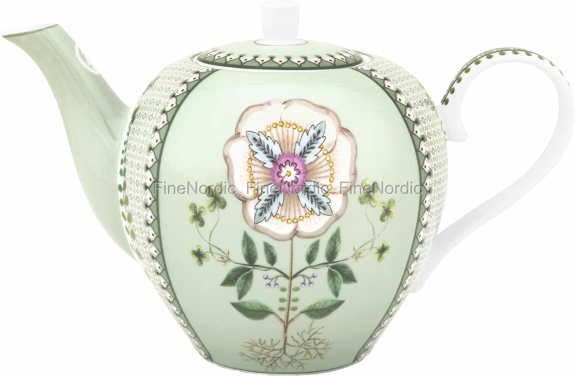 Pip Studio Teapot Lily & Lotus Tiles Light Green 1.6 Liter