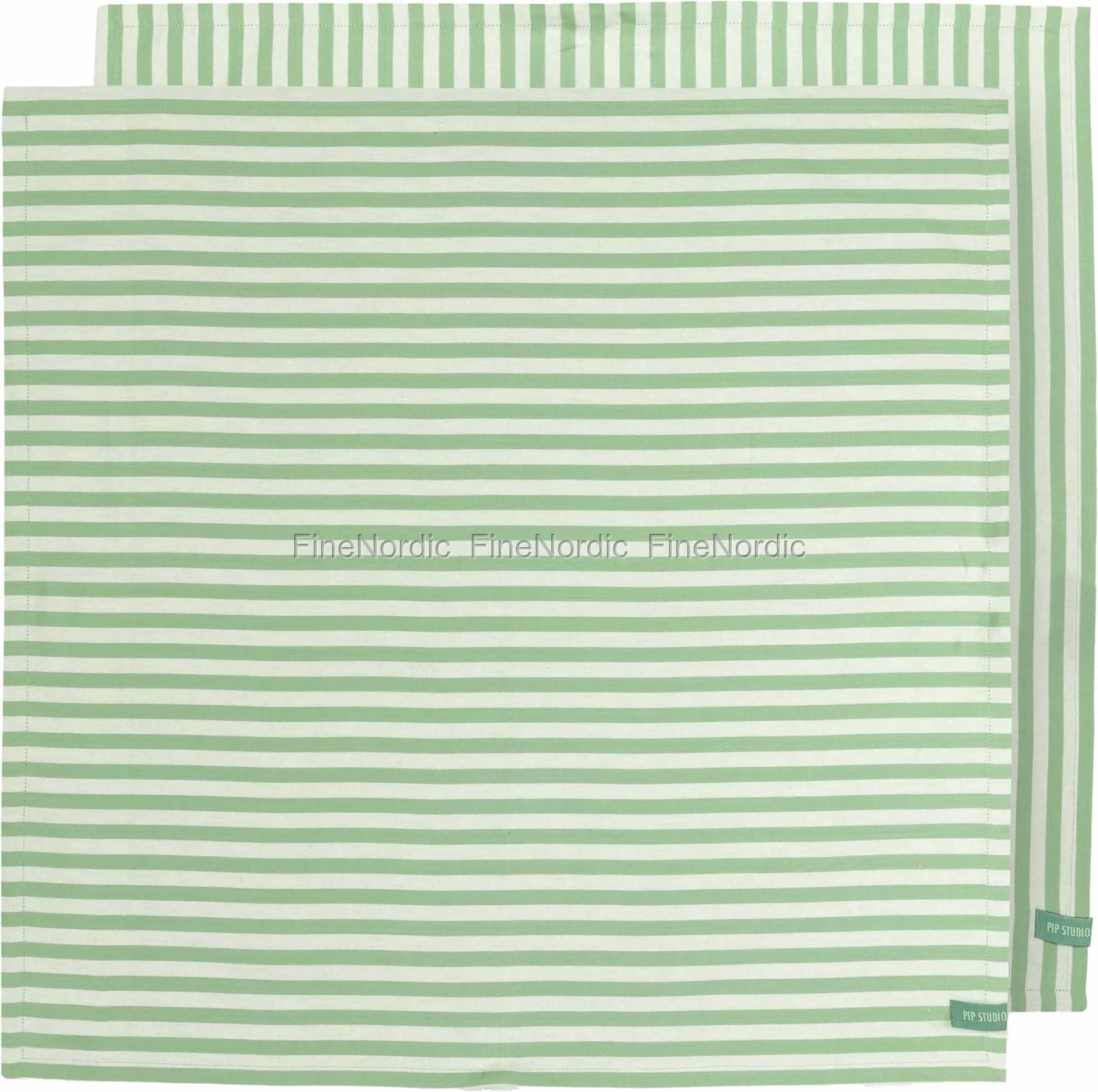 Pip Studio tea towels Stripes Light Green Set of 2