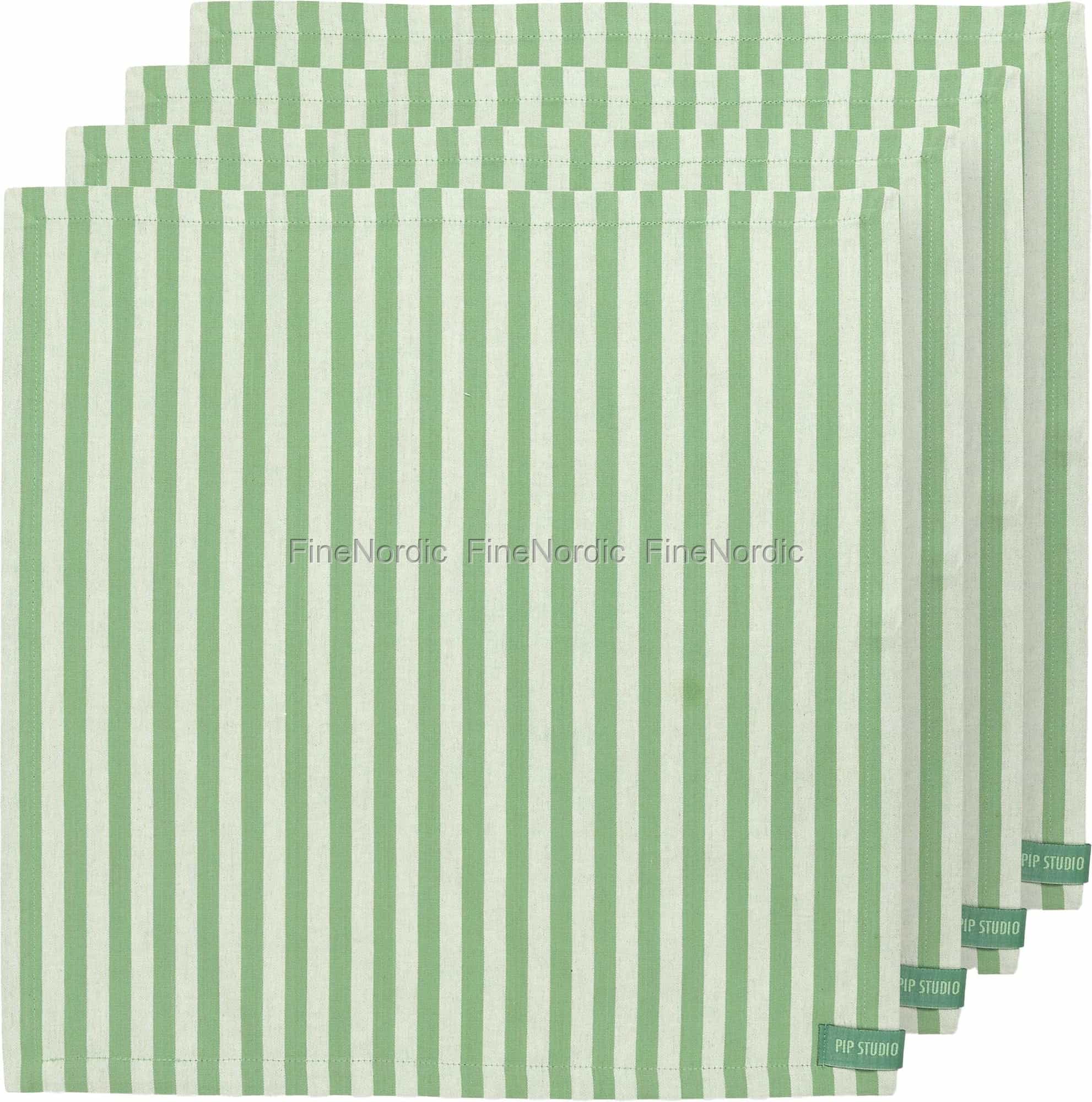 Pip Studio cloth napkins Stripes Light Green Set of 4