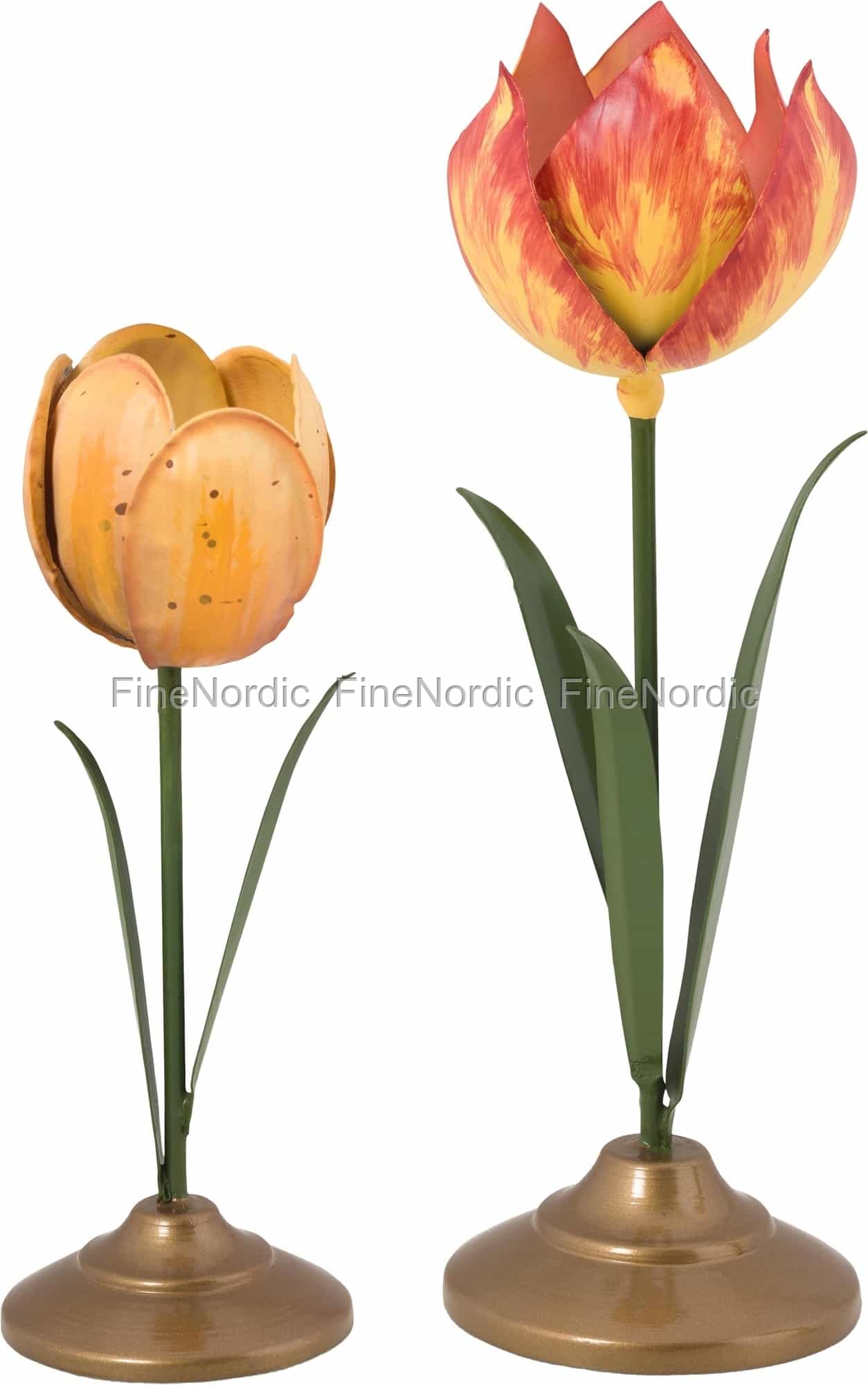 Pip Studio Tulip candle holders Metal Yellow Set of 2