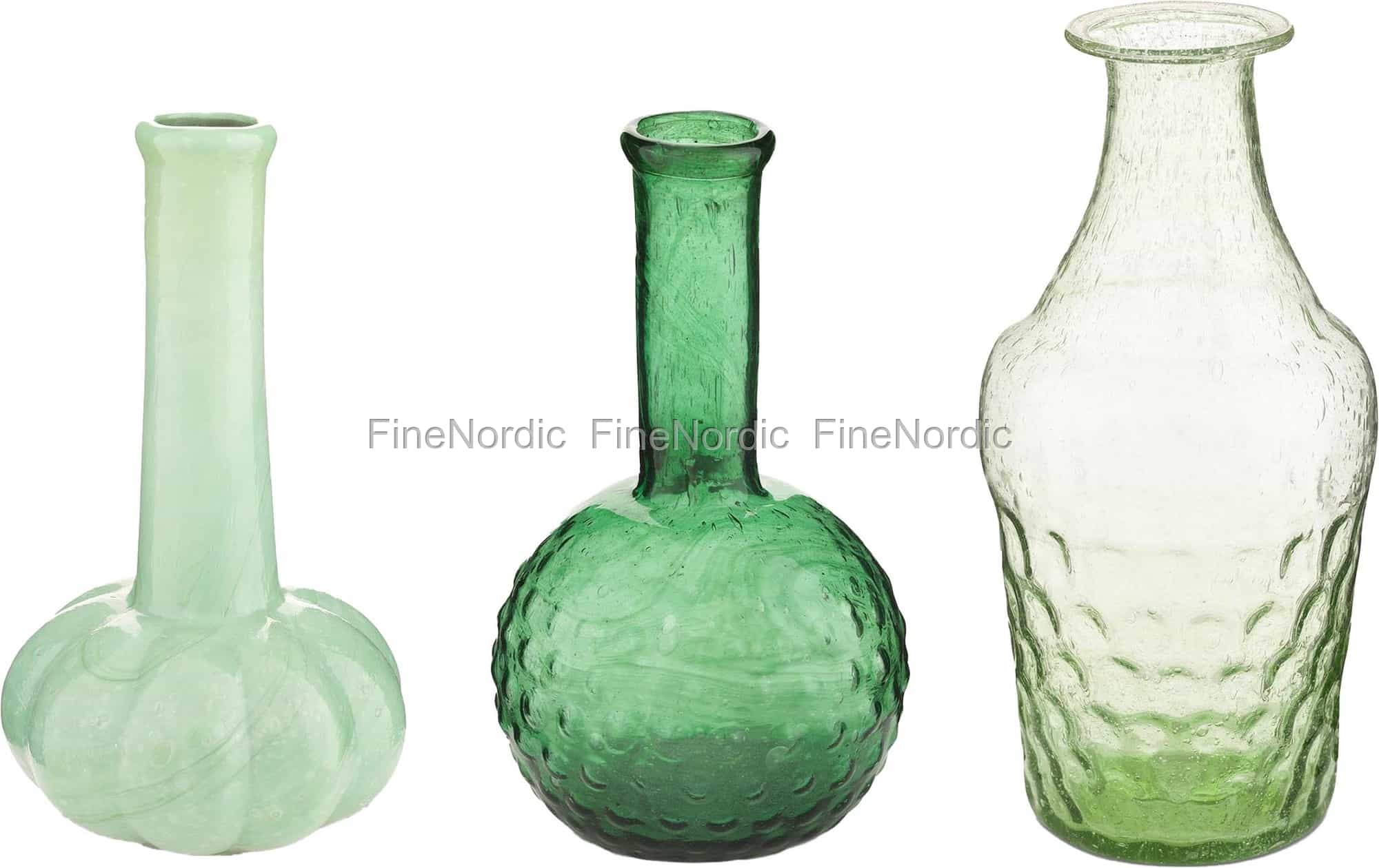 Pip Studio glass vases Small Green Set of 3