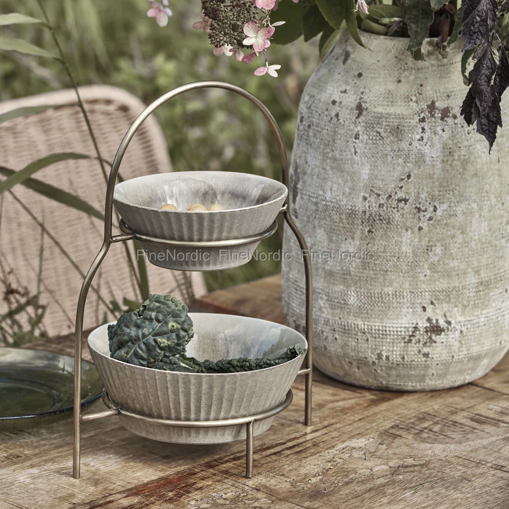 House Doctor Plate Stand HDSana Antique Brass Finish Small