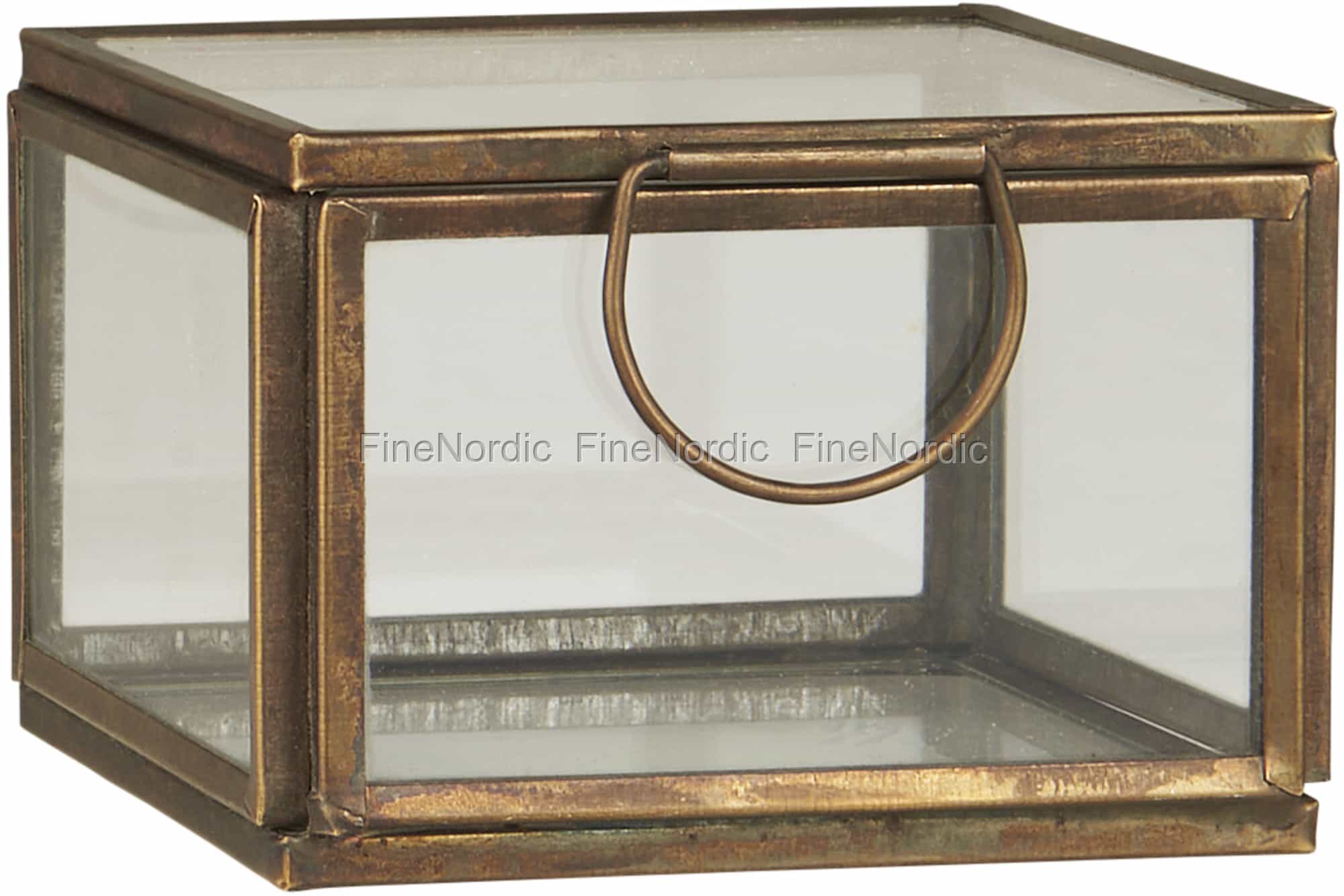 Ib Laursen Glass Box with Lid Brass