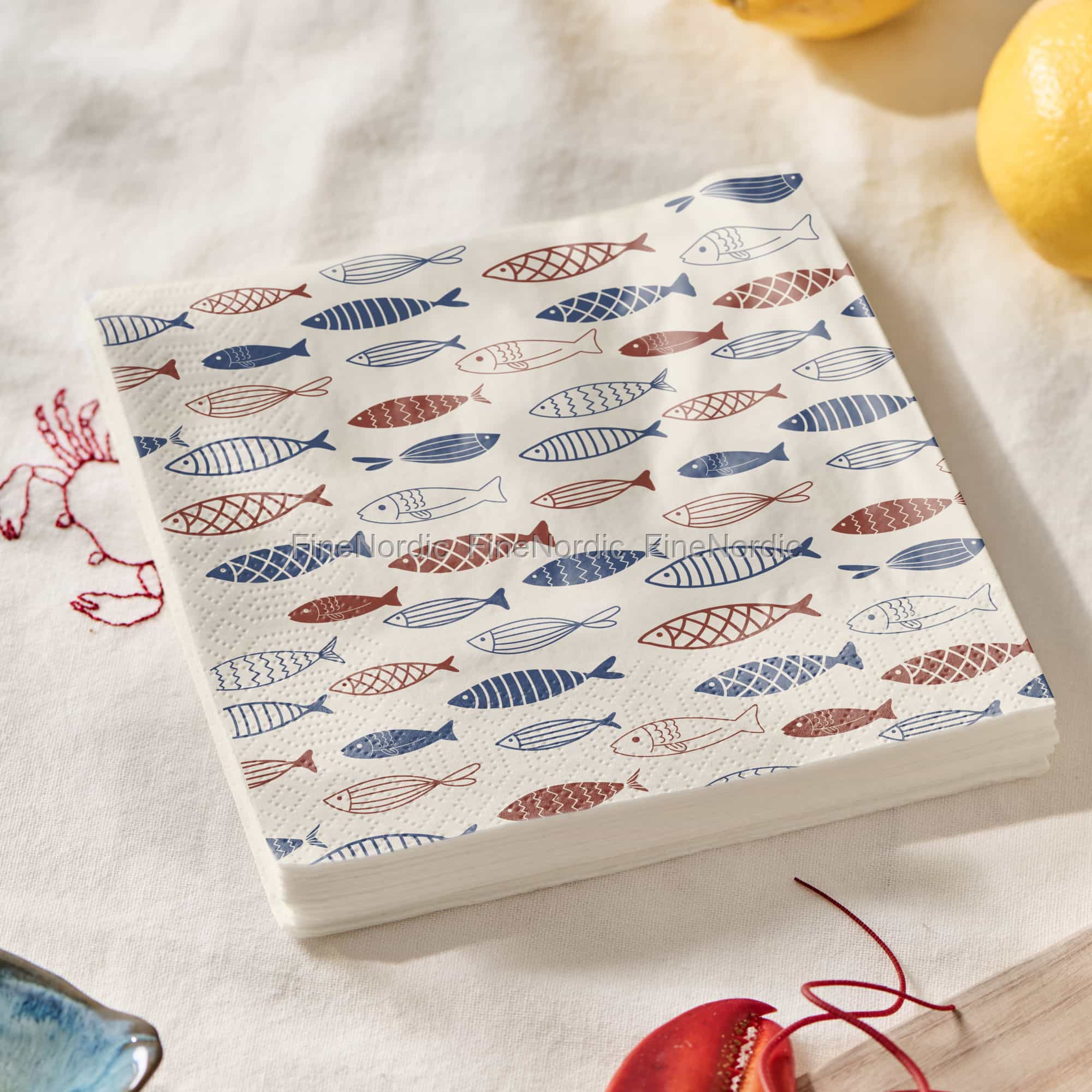 Ib Laursen Paper Napkins Shoal of Fish 20 pcs