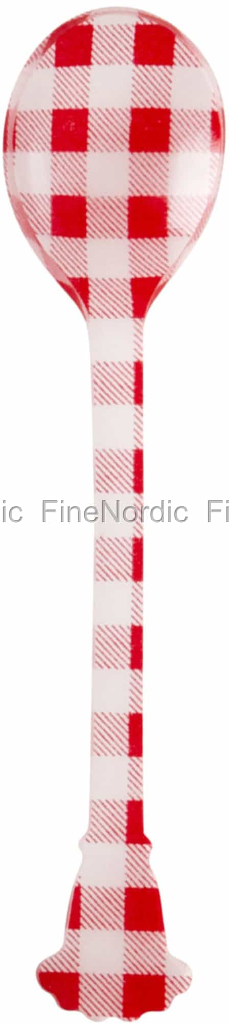 Rice Acrylic Teaspoon with Checks Red