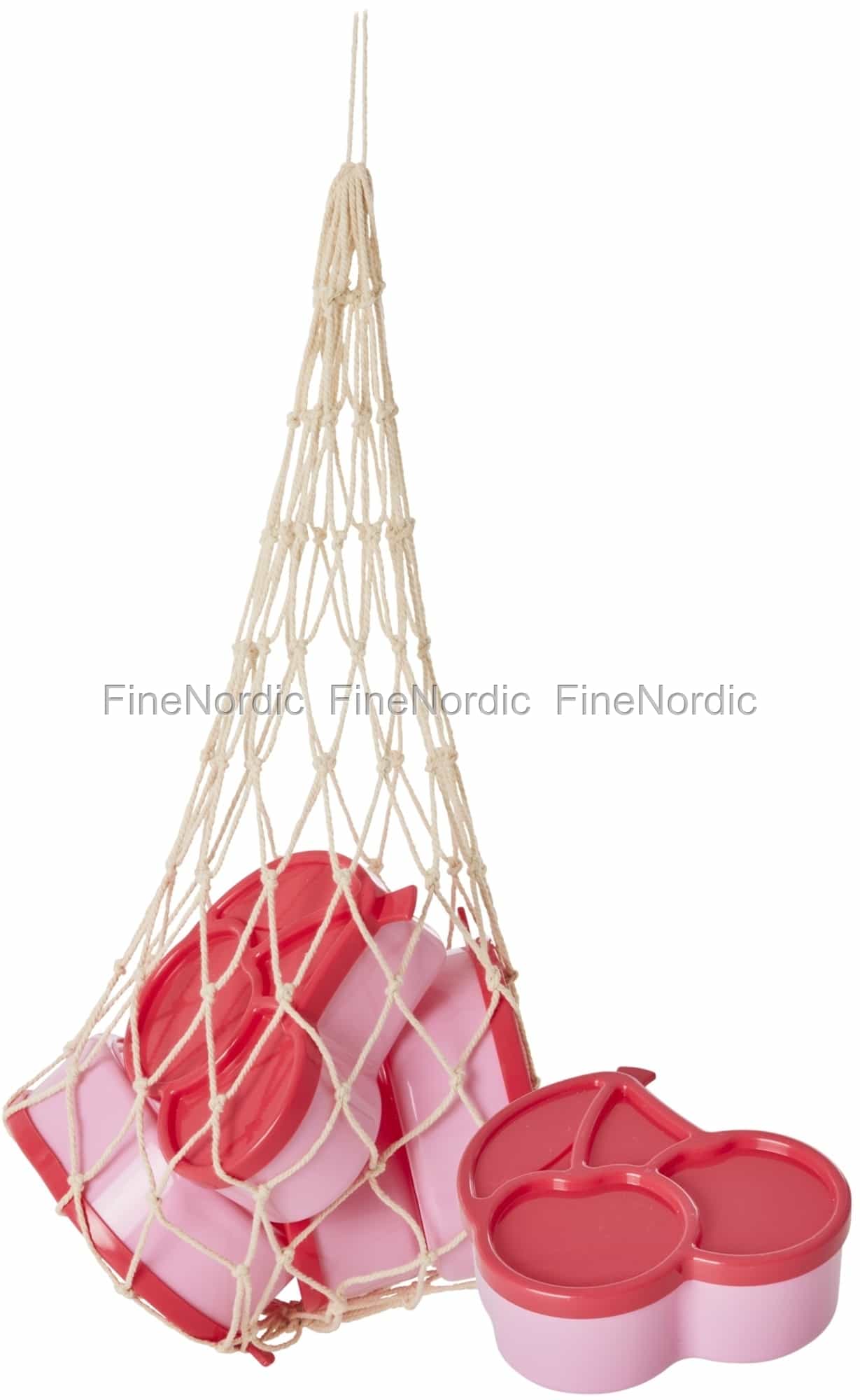 Rice Plastic Food Boxes - Cherry - Small - Set of 4