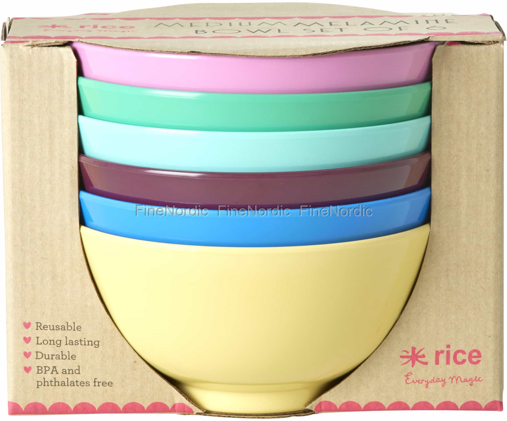 Rice Melamine Bowls - "Show Your True Colors" - Medium - Set of 6 in ...