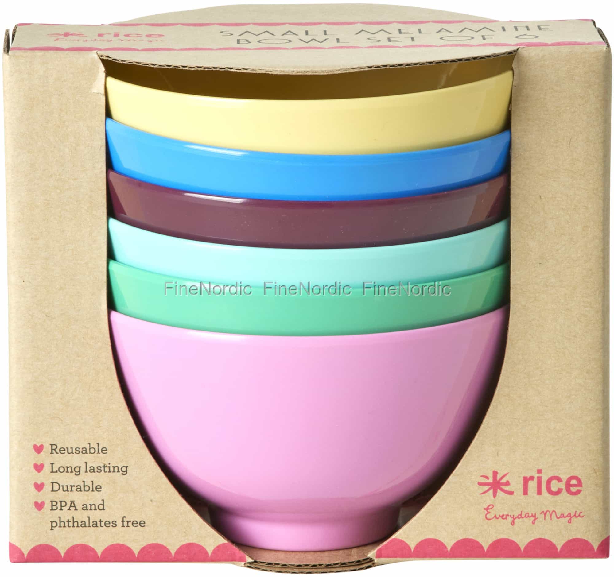 Rice Melamine Bowls - "Show Your True Colors" - Small - Set of 6 in Giftbox