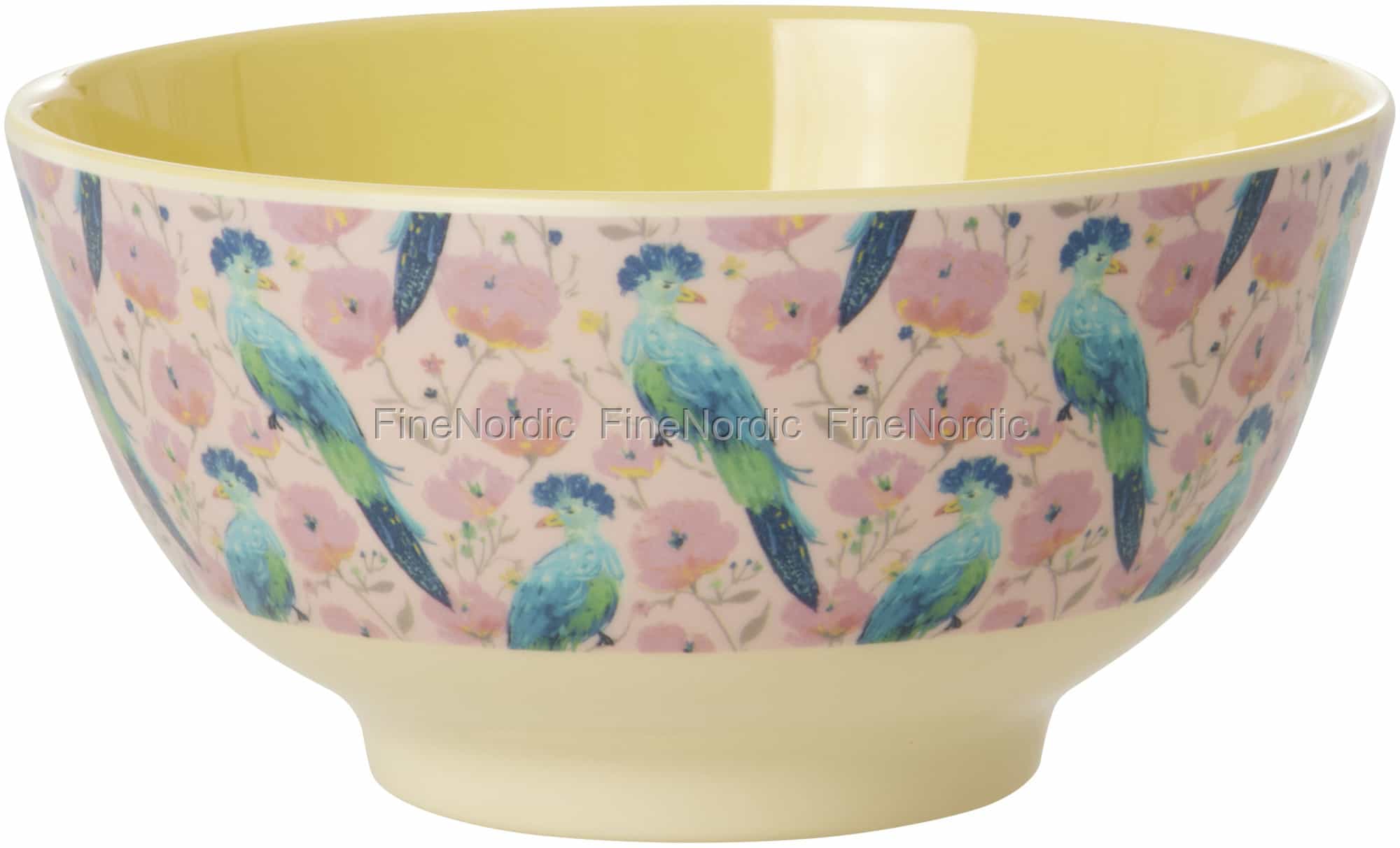 Rice Melamine Bowl - "Exotic Bird" - Medium