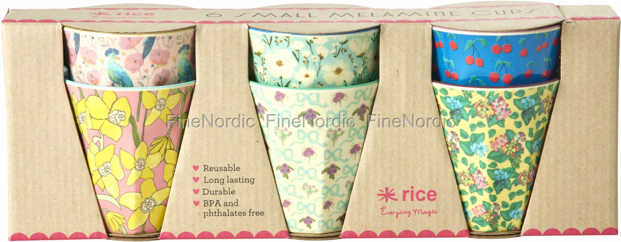Rice Melamine Cups - "Show Your True Colors" - Small - Set of 6 in Giftbox