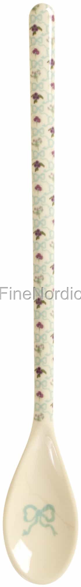 Rice Melamine Latte Spoon - "Bow and Bouquet"