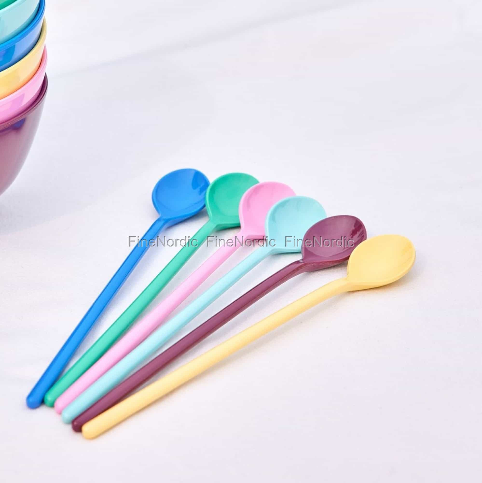 Rice Melamine Latte Spoons - "Show Your True Colors" - Set of 6
