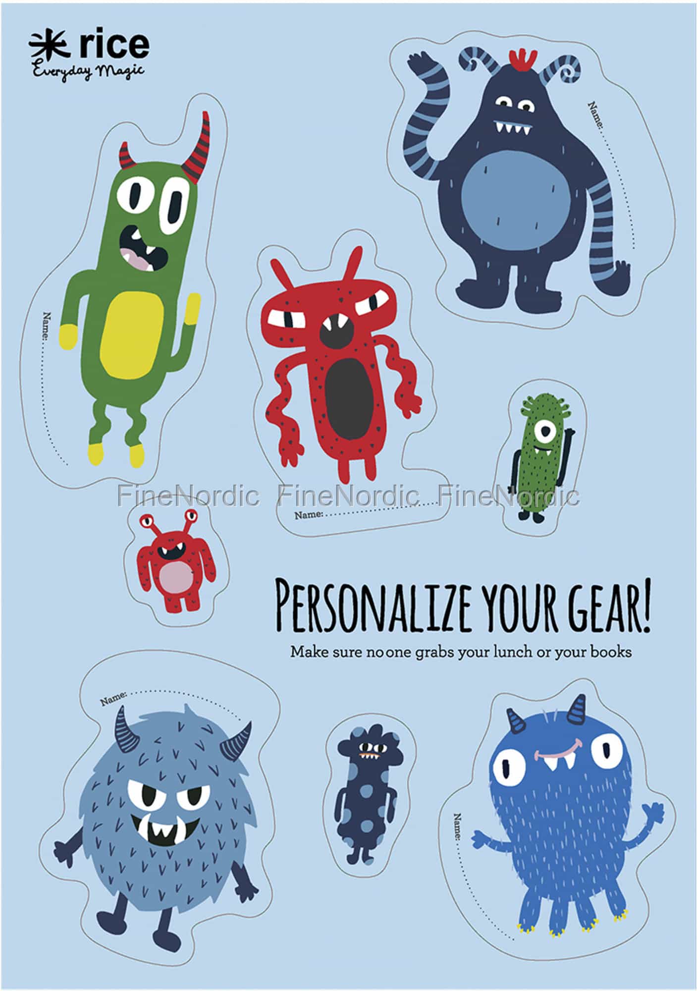 Rice Stickers to Personalize Your Lunchbox - "Monsters"