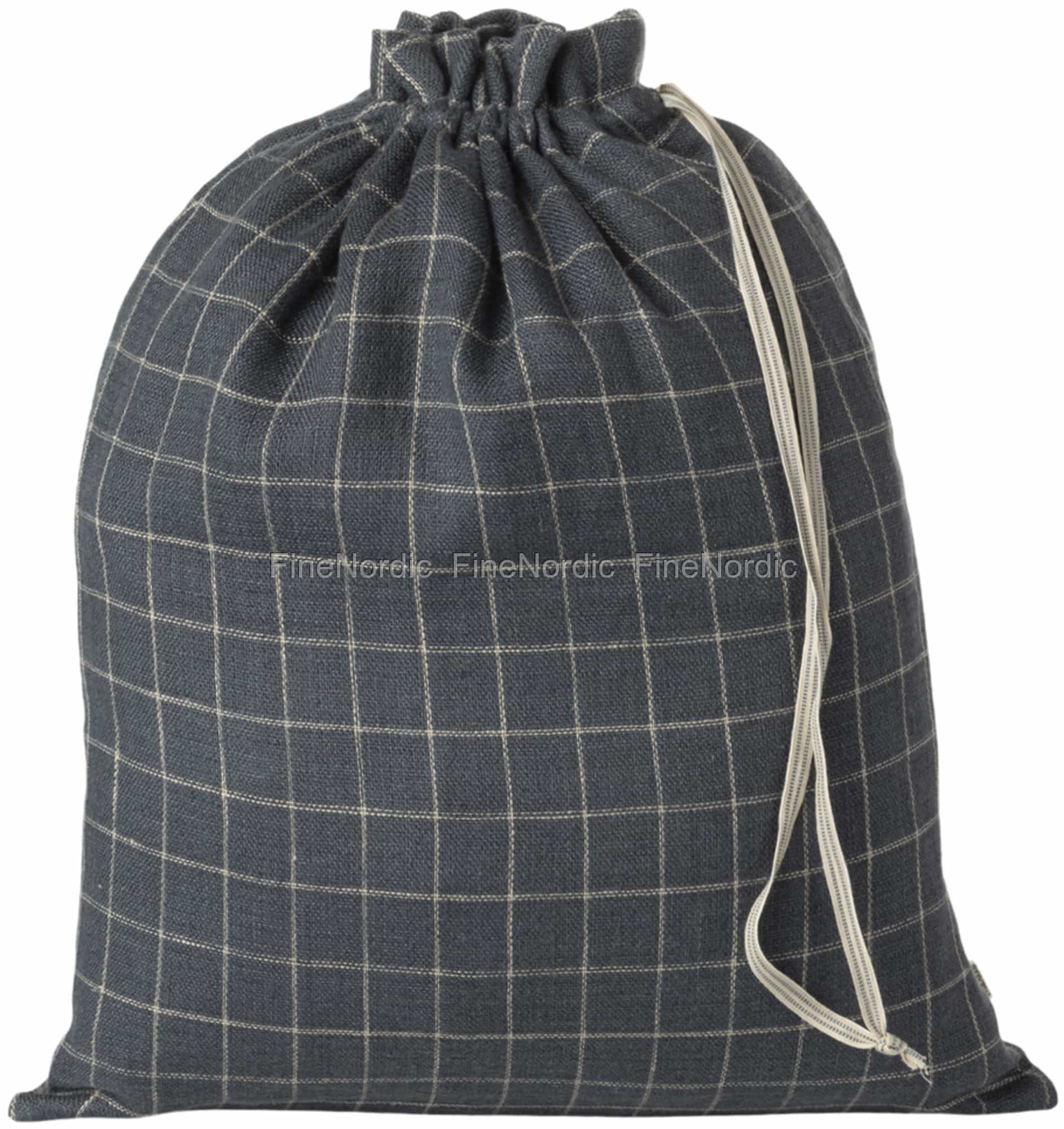 Maileg Bag - Large - Checker Sand/Petrol