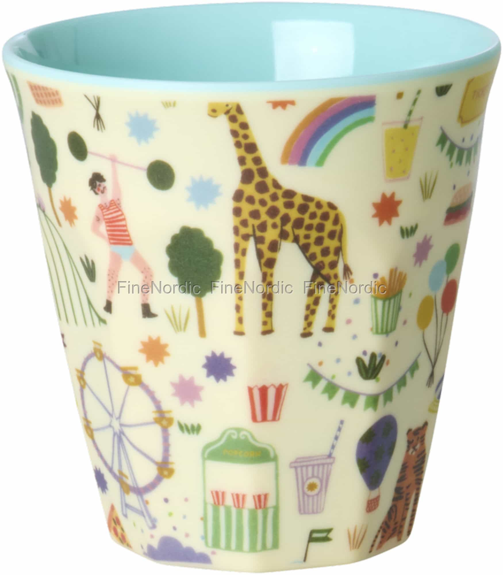 Rice Melamine Kids Cup - "Fun Fair" - Mint - Small