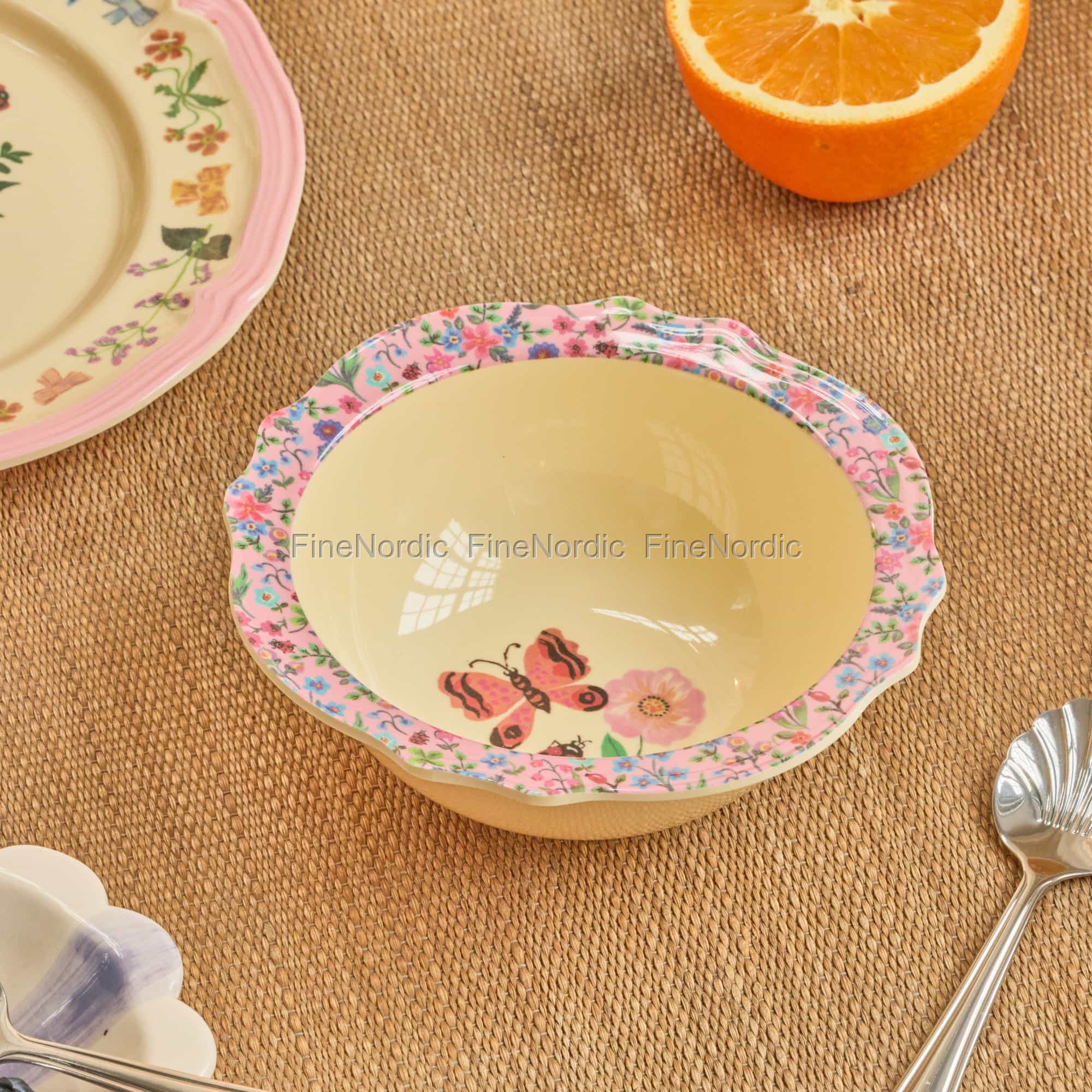 Rice Melamine Bowl Vintage "Nathalie Lété" - Pink