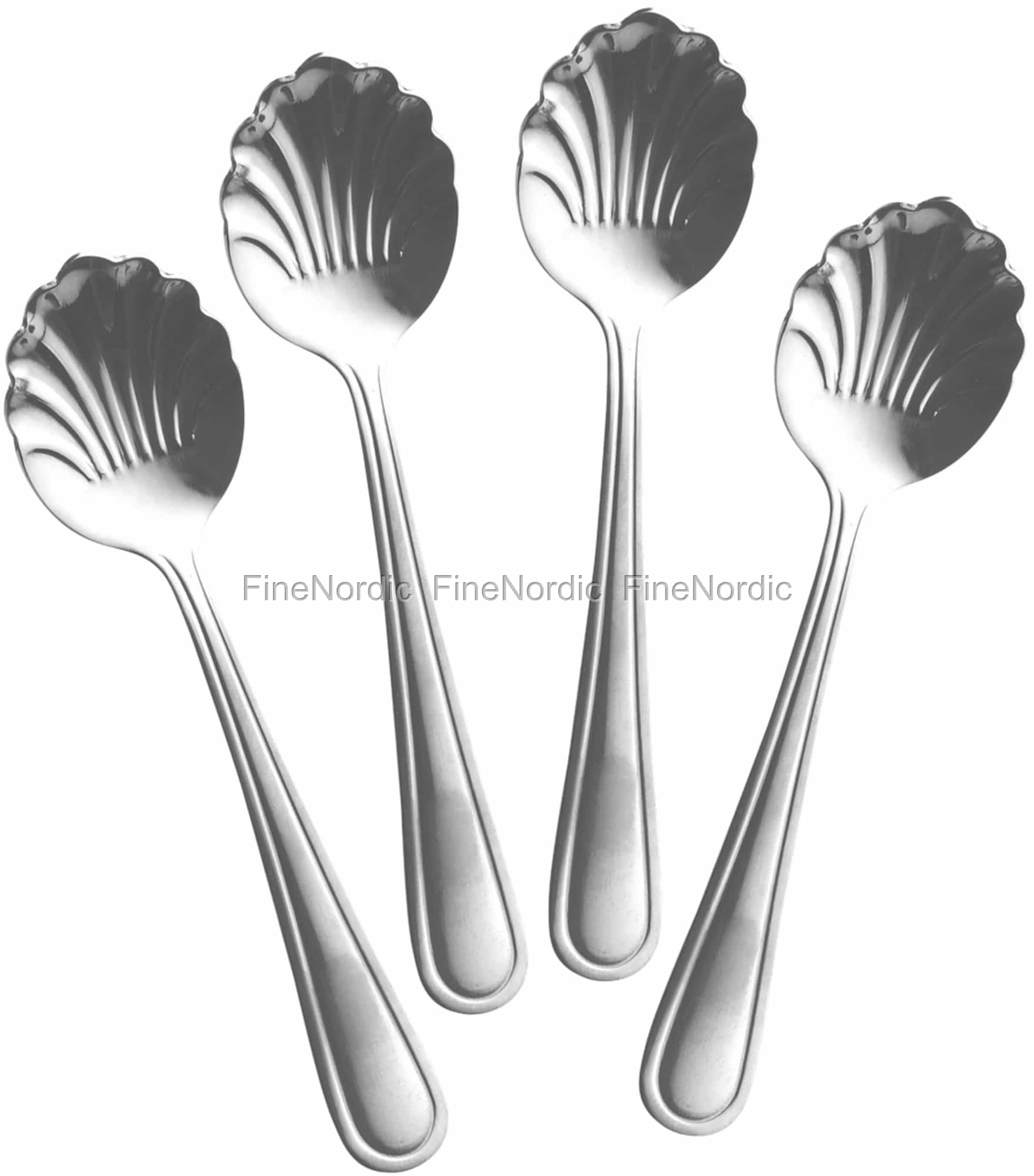 Rice Stainless Steel "Seashell" Tea Spoon - Silver - Set of 4