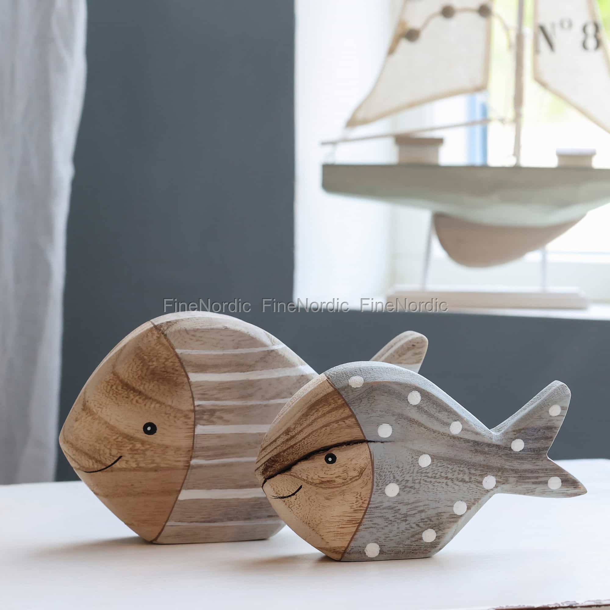 Chic Antique Fish Set of 2 Grey