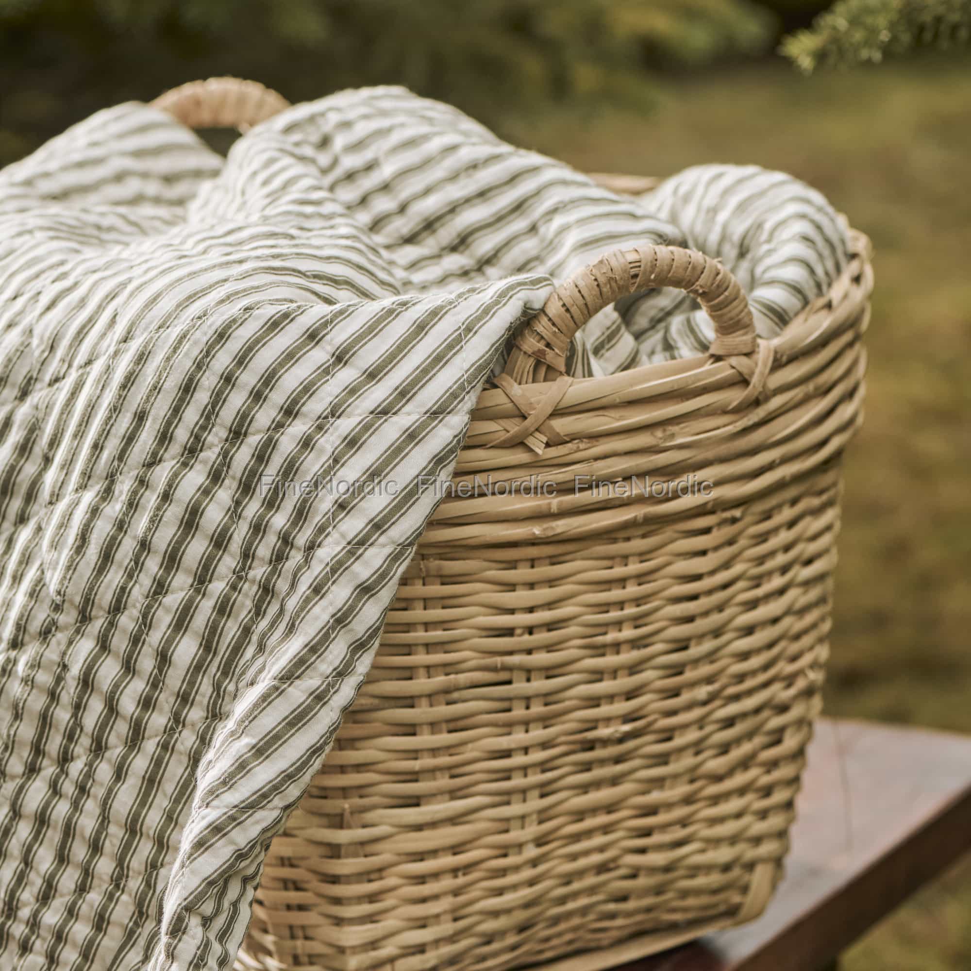 Ib Laursen Quilt Sand - Olive Stripes 130 x 180 cm