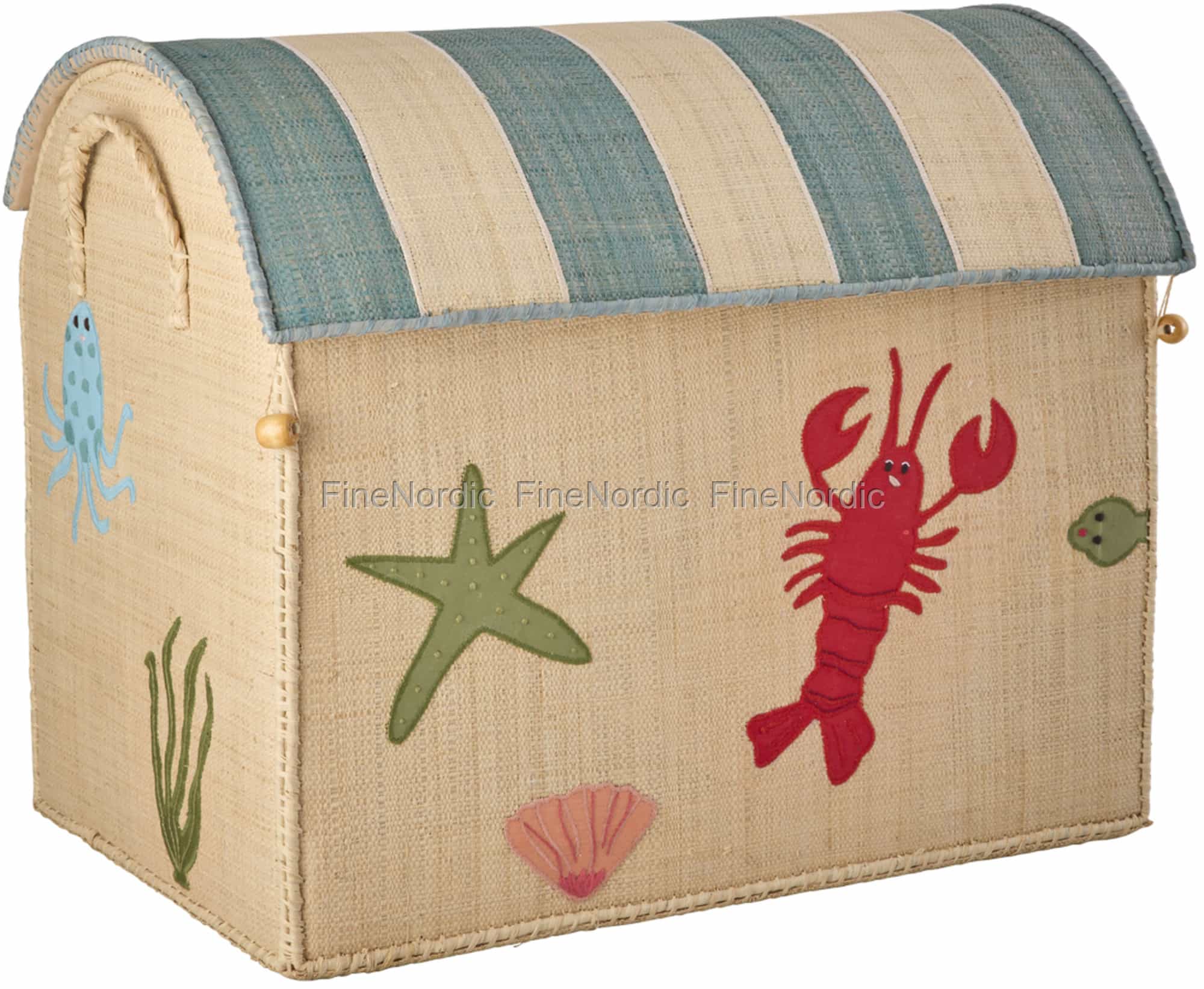 Rice Raffia Storage House - "Ocean" Theme - Large