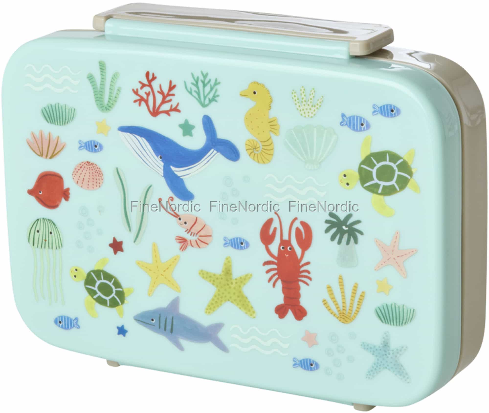 Rice Lunch Box - 6 Rooms - Blue - Ocean