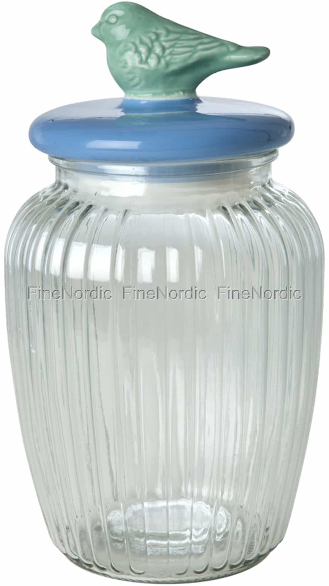 Rice Glass Jar - Bird - Large