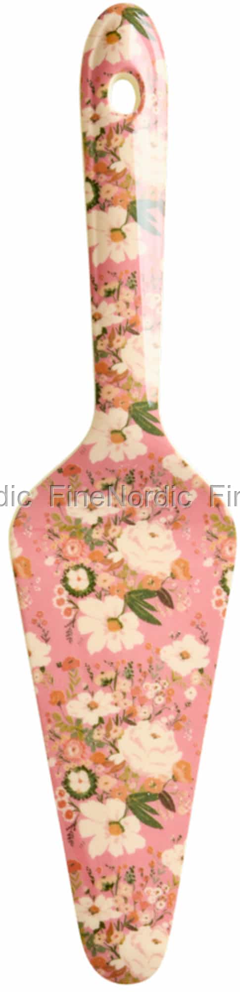 Rice Melamine Cake Server - "Allison Flower" - Coral