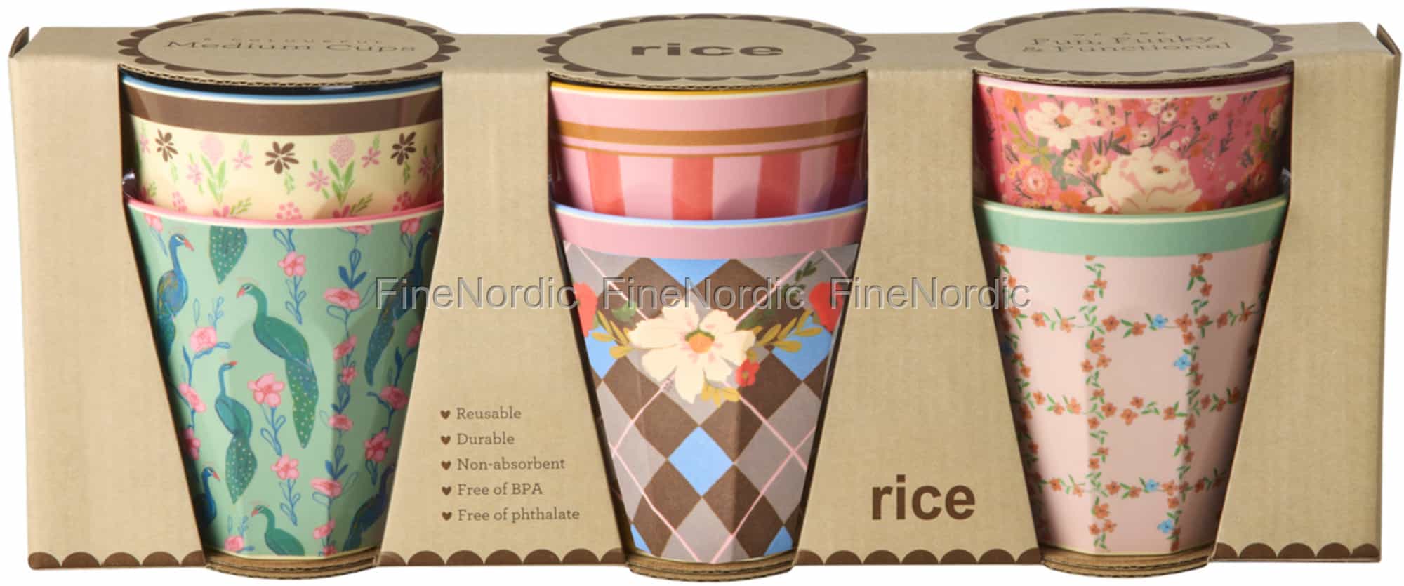 Rice Melamine Cups - "All You Need is Love and..." - Medium - Set of 6 ...