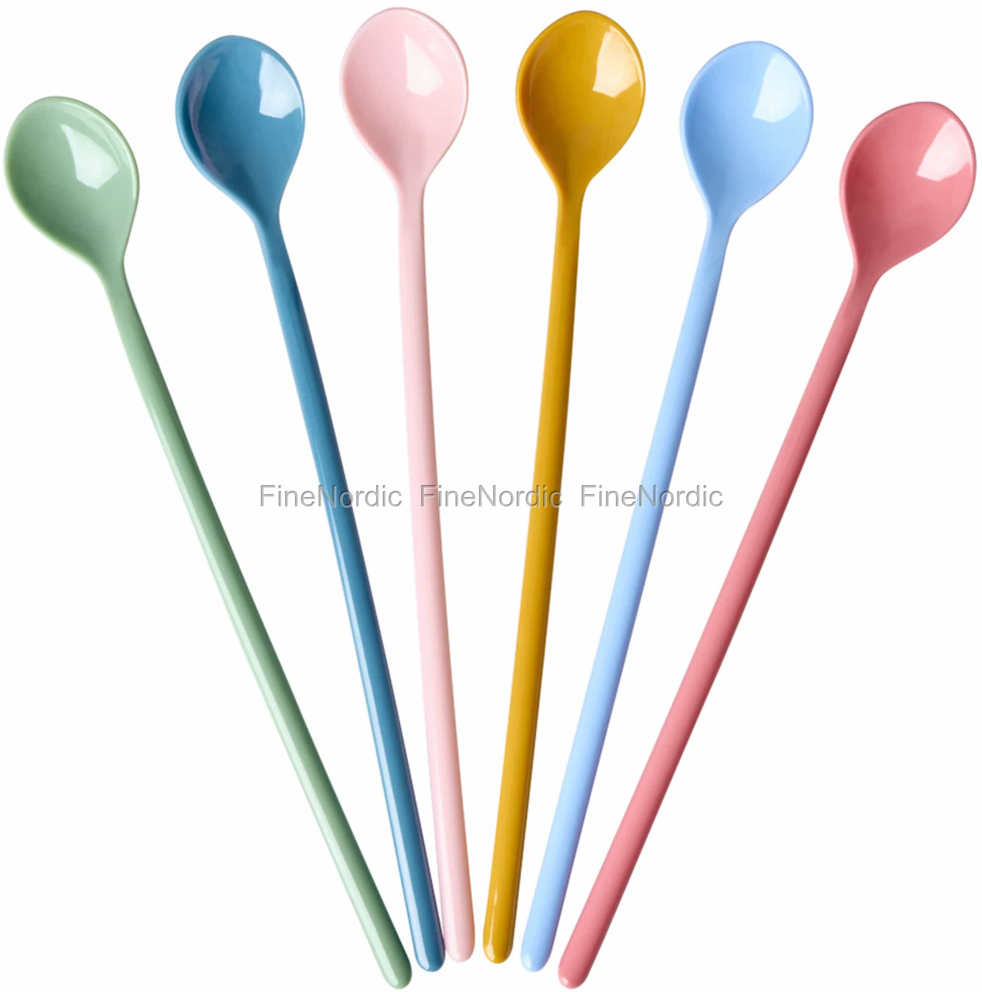 Rice Melamine Latte Spoons - "All You Need is Love and…" Colors - Set of 6