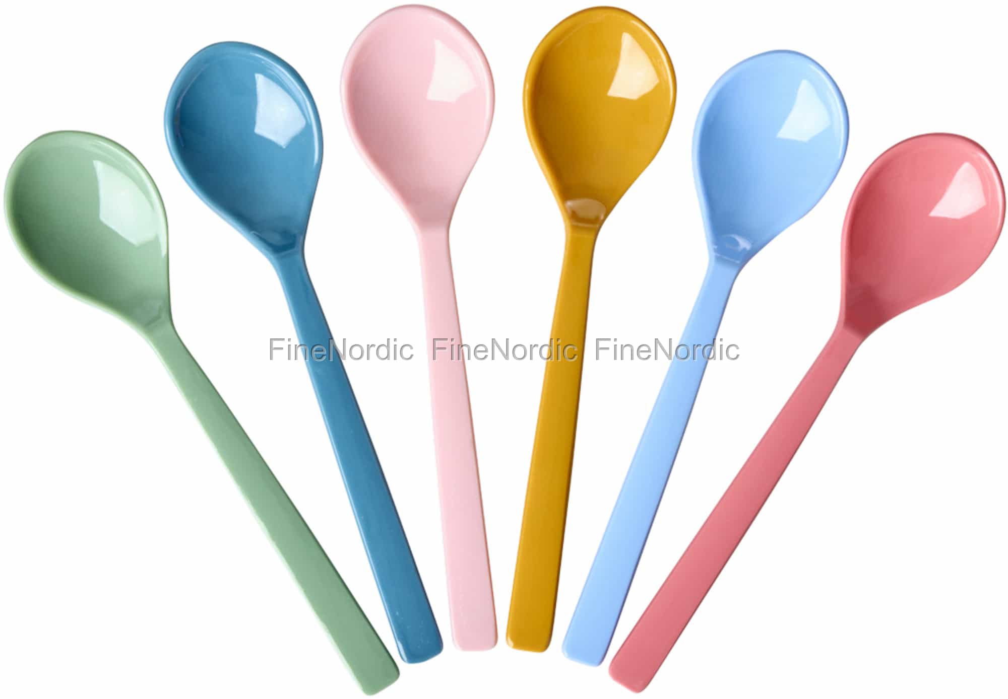 Rice Melamine Teaspoons - "All You Need is Love and..." Colors - Set of 6