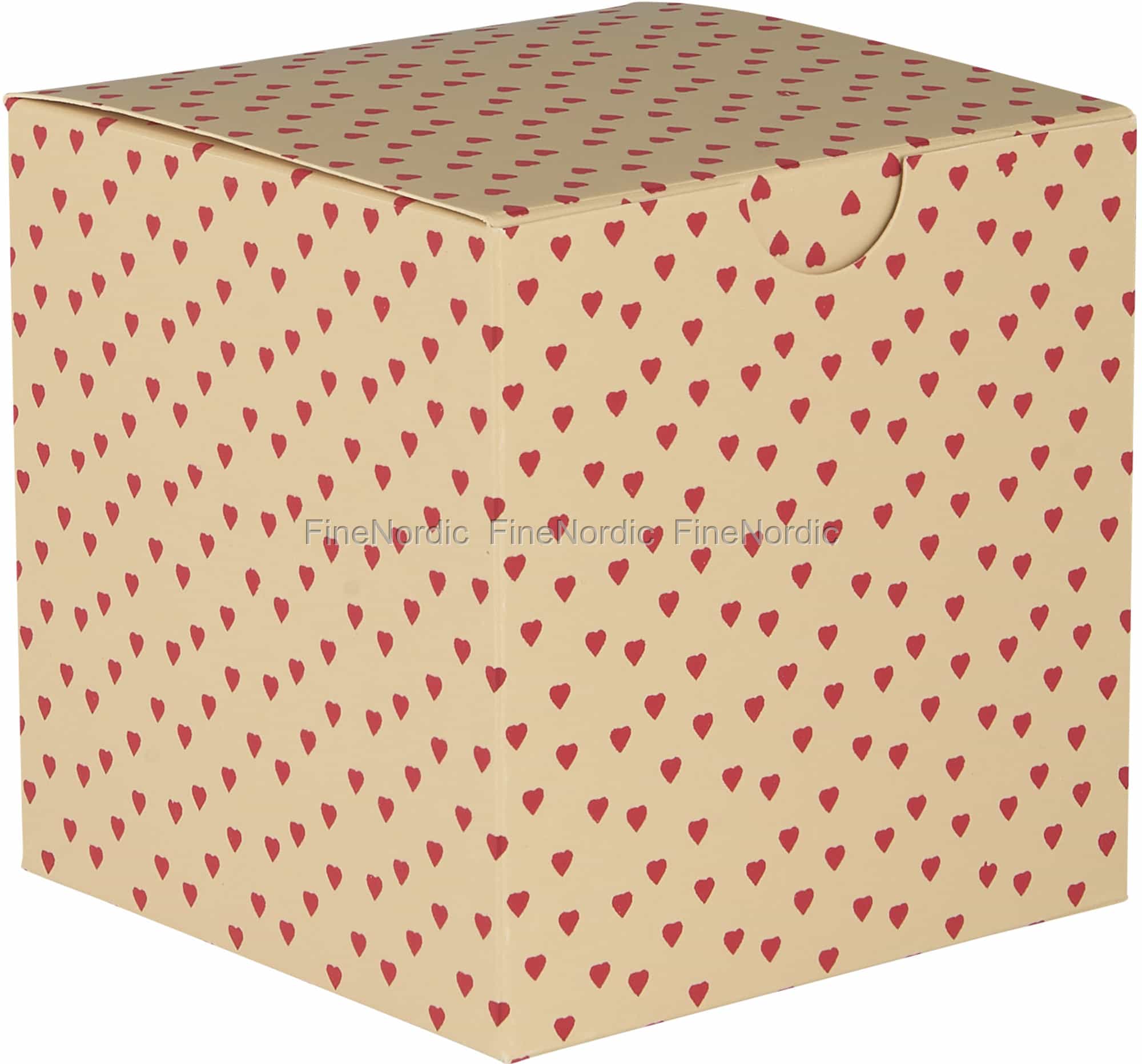 Foldable Box - Large - with Red Hearts | Ib Laursen
