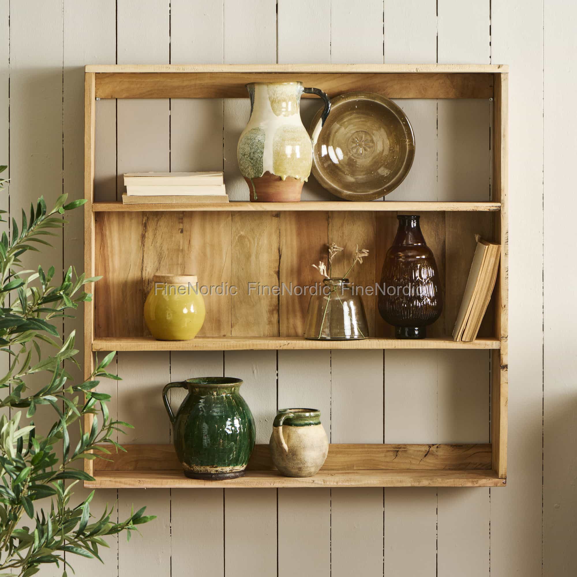 Ib Laursen Wall Shelf with 3 Shelves and Partial Back Panel Unique