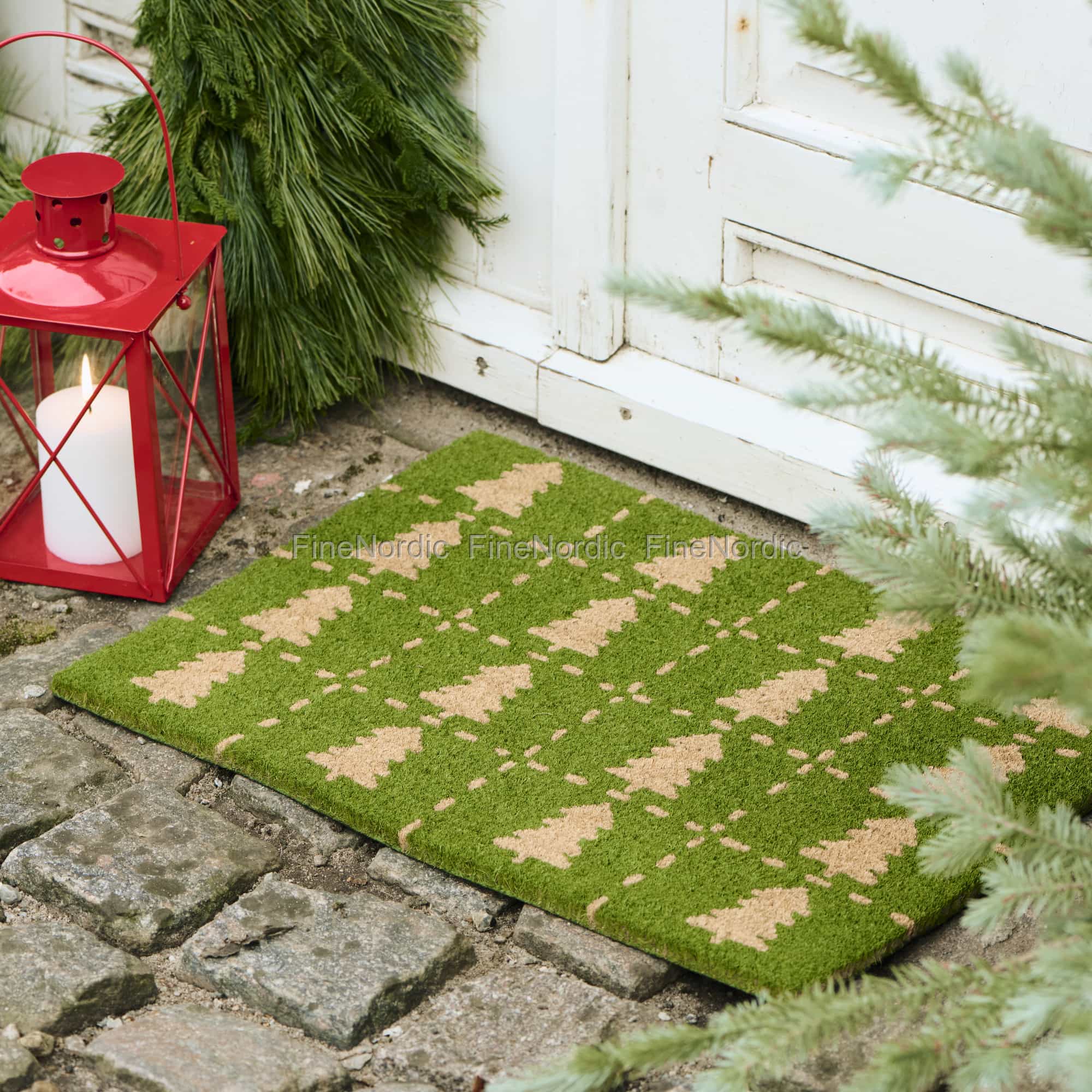 Christmas Tree Doormat | Green Coir Mat | Ib Laursen