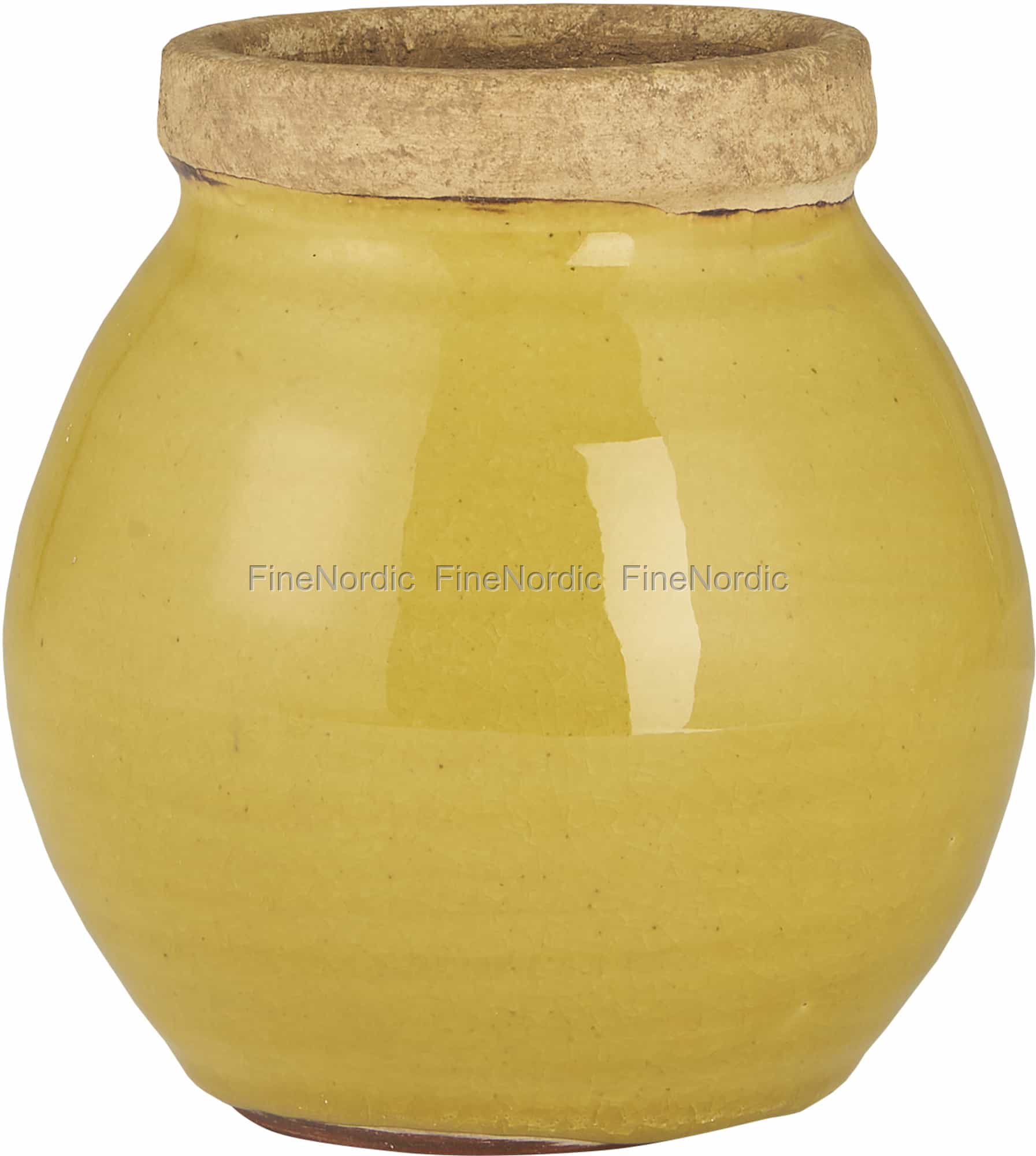 Ib Laursen Vase "Mustard" with Natural Coloured Edge "Avignon"