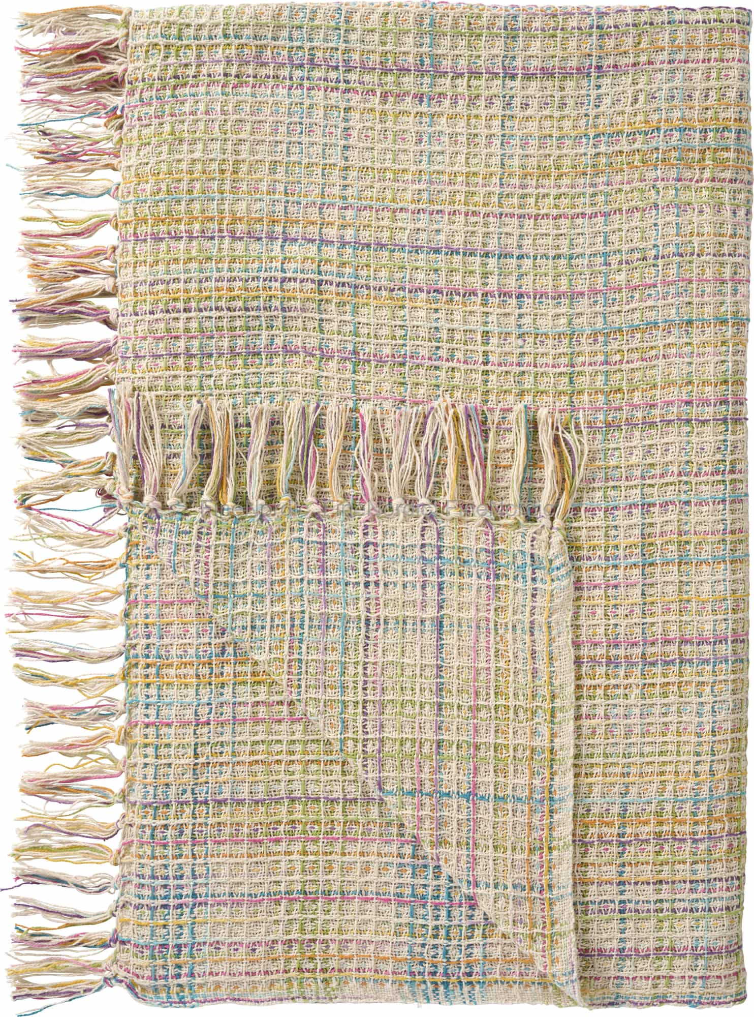 Ib Laursen Throw - Multicoloured Design - Green, Blue and Turquoise 130 ...